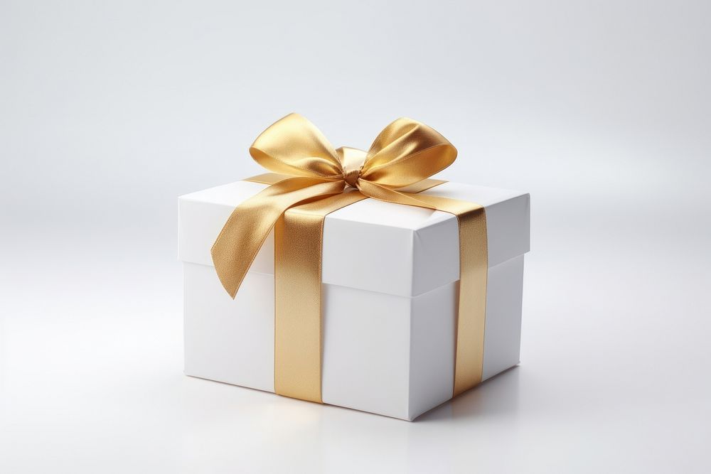 White gift box ribbon gold | Free Photo - rawpixel