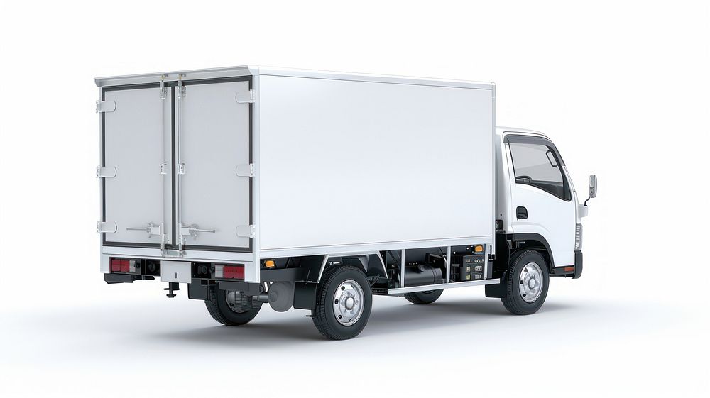 White delivery truck rear view | Free Photo - rawpixel