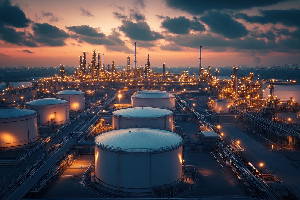 Industrial refinery at sunset | Free Photo - rawpixel
