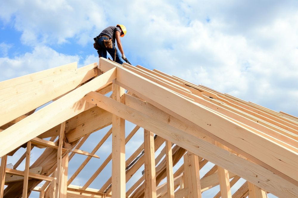 Carpenter working roof structure construction | Free Photo - rawpixel