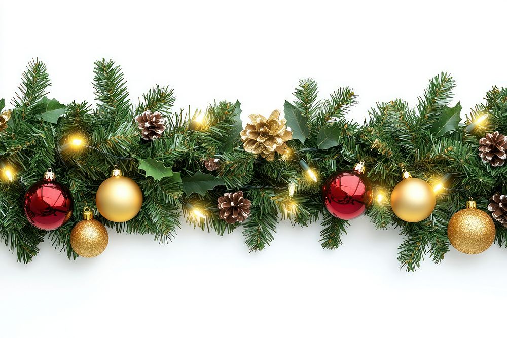 Seamless decorative christmas border coniferous | Free Photo - rawpixel