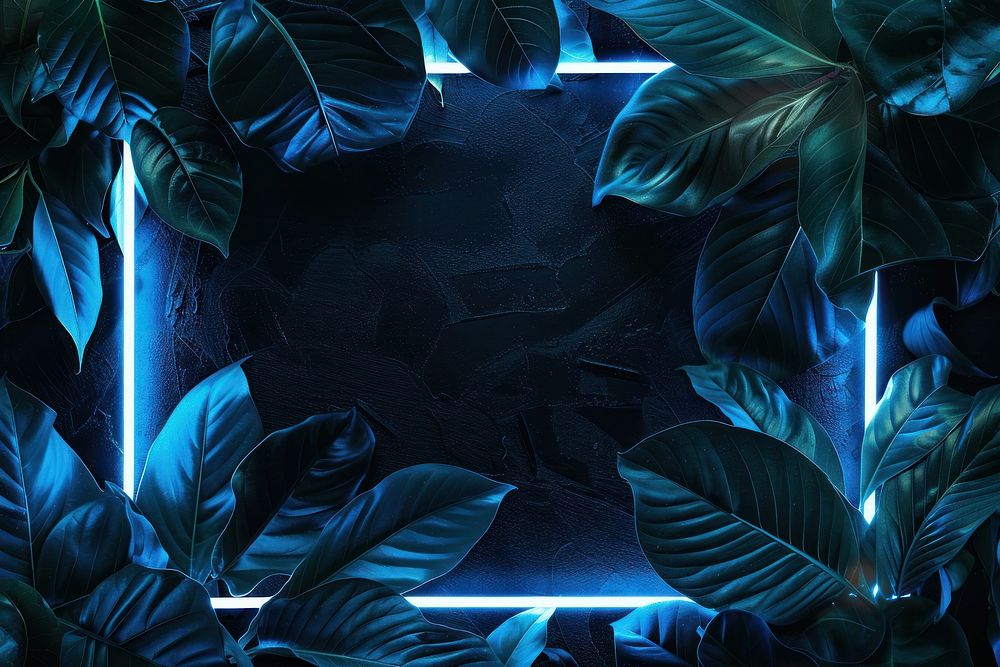 Neon leaves frame background | Free Photo - rawpixel