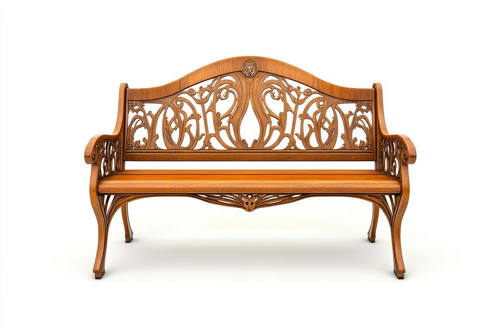 Elegant wooden carved bench | Free Photo - rawpixel