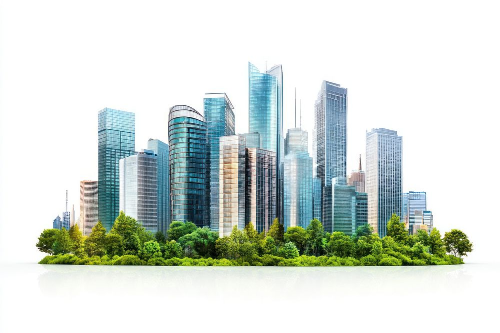 Realistic modern cityscape architecture skyscrapers | Free Photo - rawpixel