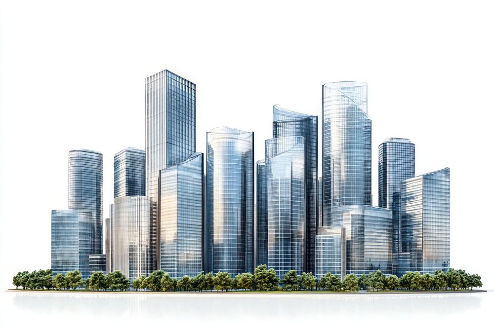 Realistic modern cityscape architecture skyscraper | Free Photo - rawpixel