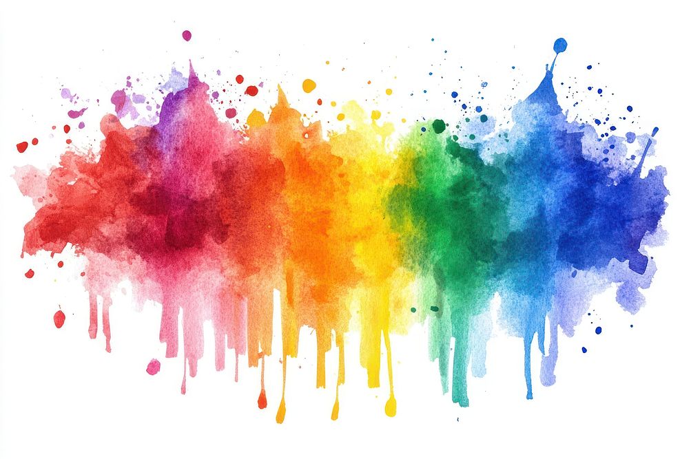 Vibrant watercolor rainbow splash art | Free Photo Illustration - rawpixel