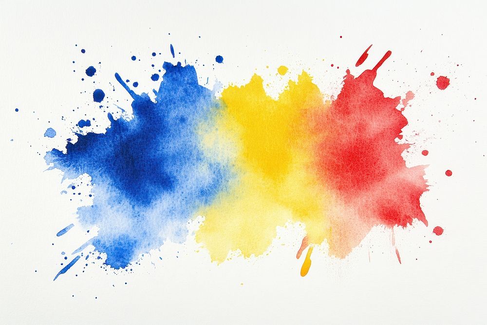 Vibrant watercolor splashes primary colors | Free Photo Illustration ...