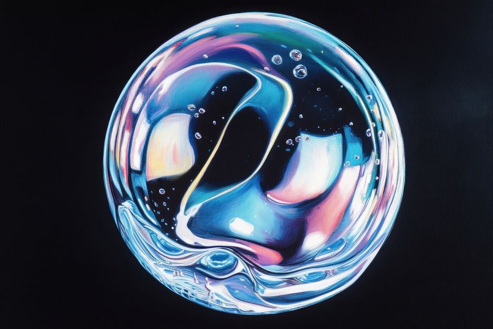 water bubble art illustration sphere. | Free Photo Illustration - rawpixel