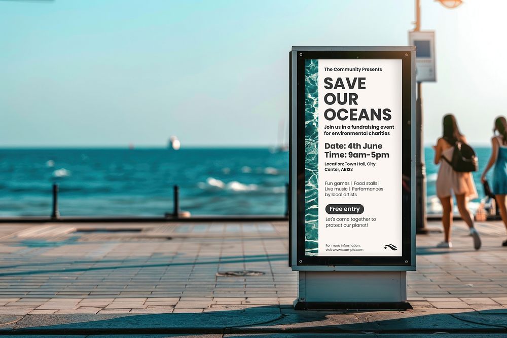 Ocean conservation event poster ad | Free Photo - rawpixel