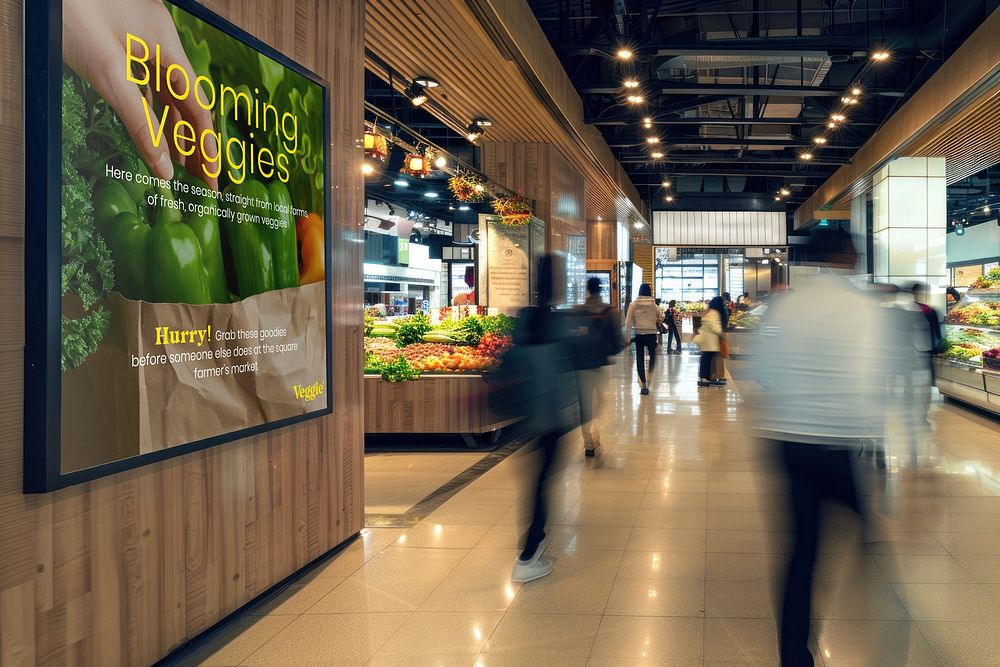 Vibrant grocery store digital signage | Free Photo - rawpixel
