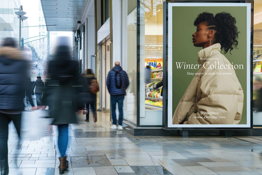 Winter fashion storefront display ad | Free Photo Mockup - rawpixel Winter fashion storefront display ad | Free Photo Mockup - rawpixel