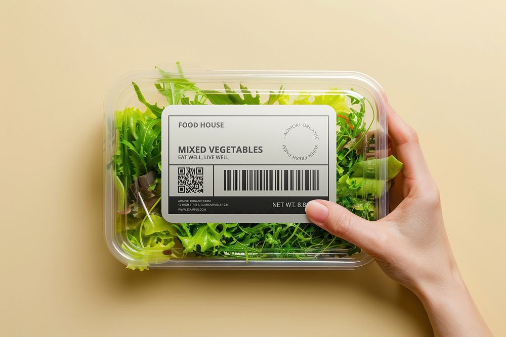 salad packaging label sticker mockup | Premium PSD Mockup - rawpixel