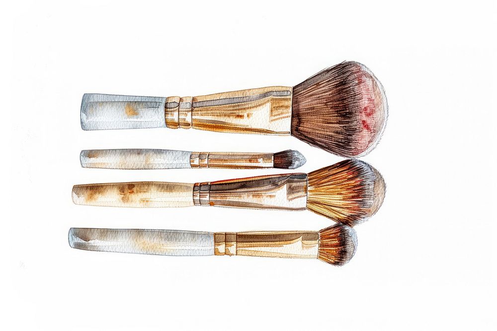 Elegant watercolor makeup brush illustration | Free Photo Illustration - rawpixel