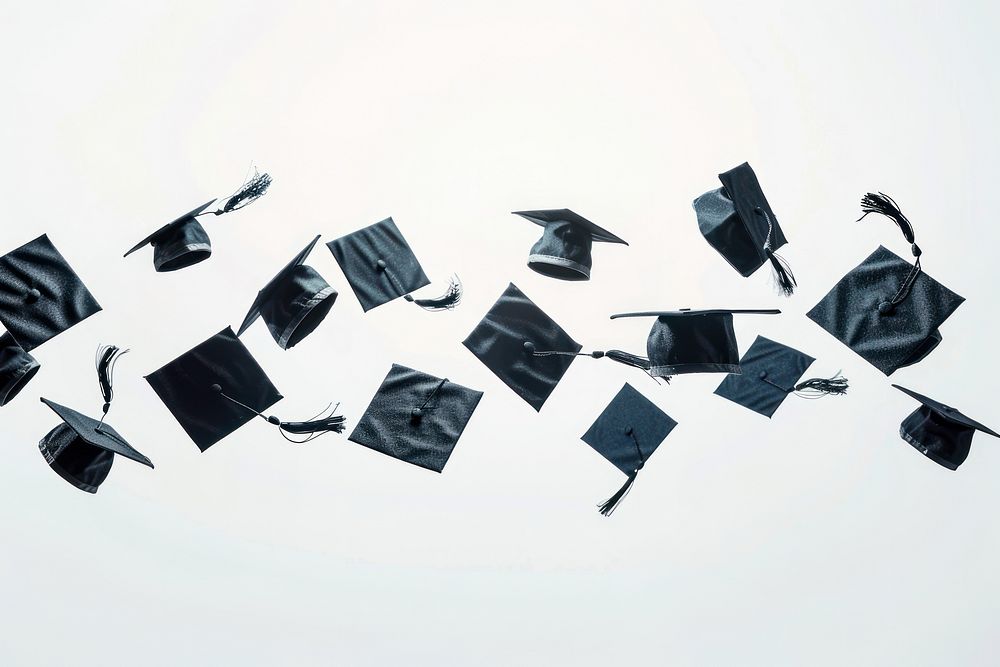 Graduation caps flying in celebration | Free Photo - rawpixel