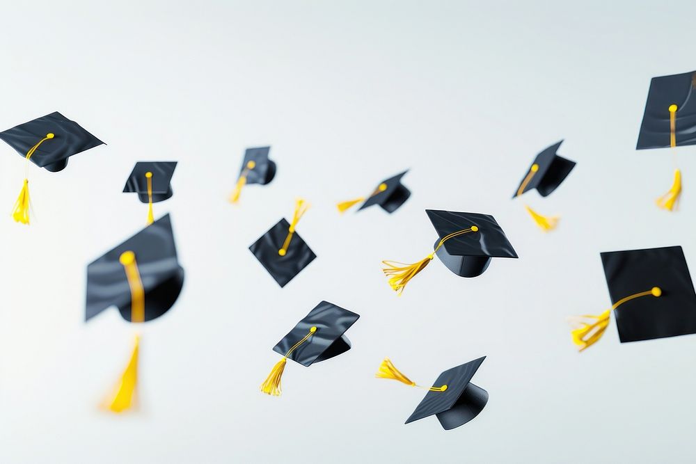 Graduation caps in mid-air | Free Photo - rawpixel