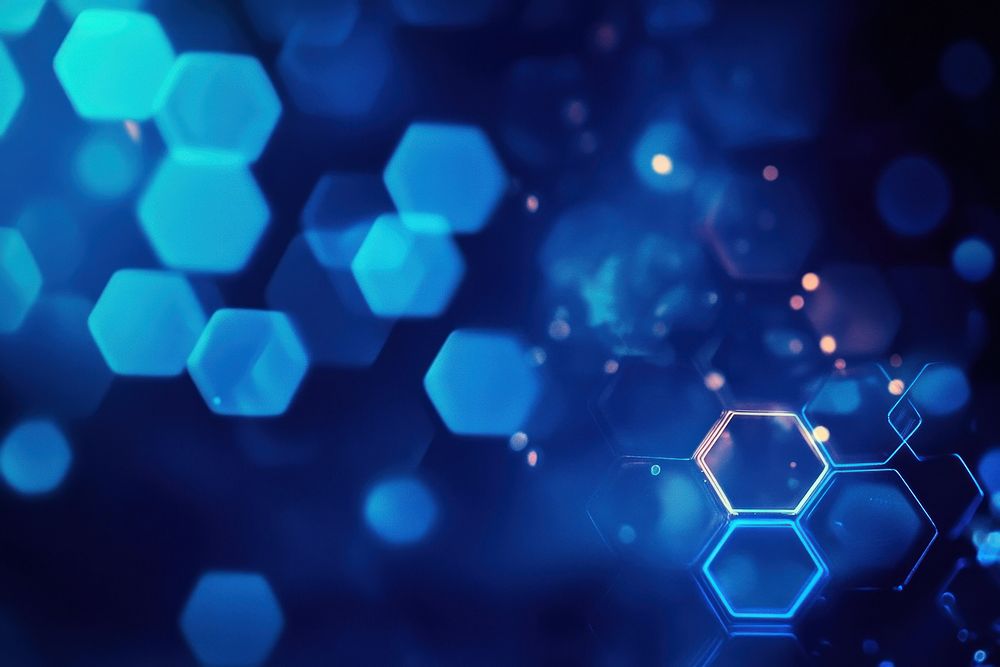 Abstract blue hexagonal light pattern | Free Photo - rawpixel