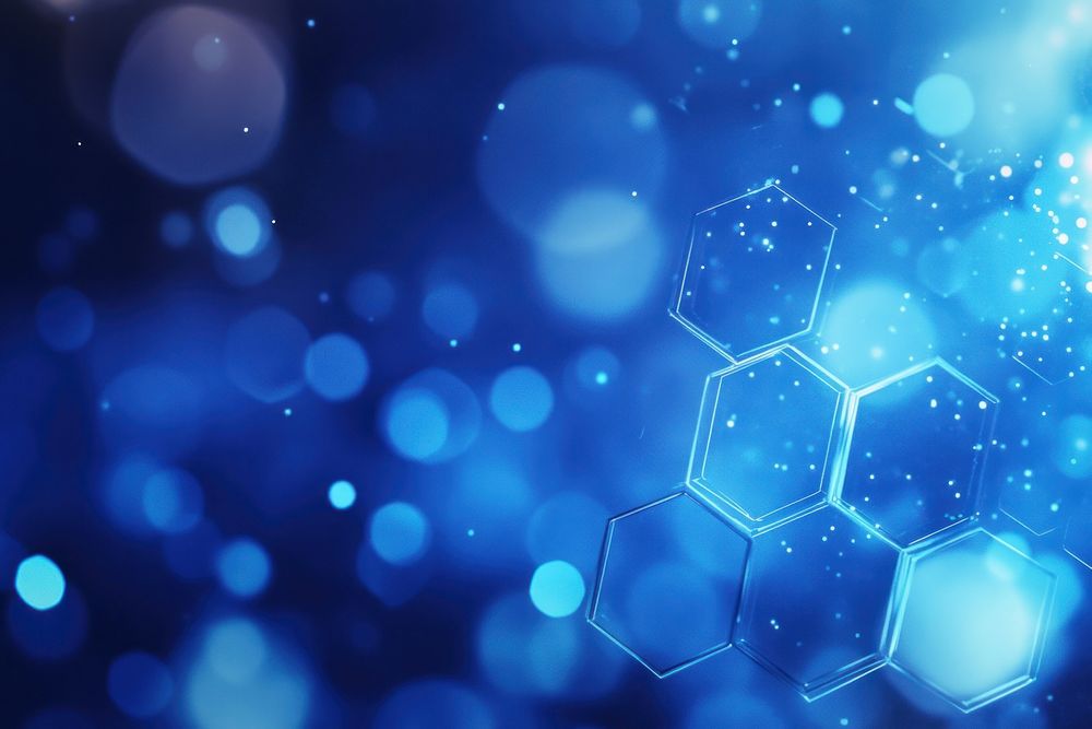 Abstract blue hexagonal bokeh background | Free Photo - rawpixel