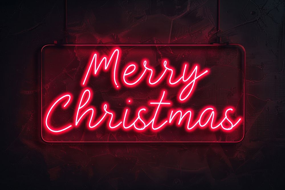 Neon Merry Christmas sign illustration | Free Photo Illustration - rawpixel