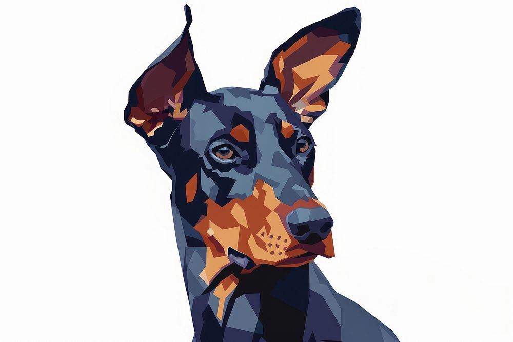 Colorful geometric Doberman illustration | Free Photo Illustration ...