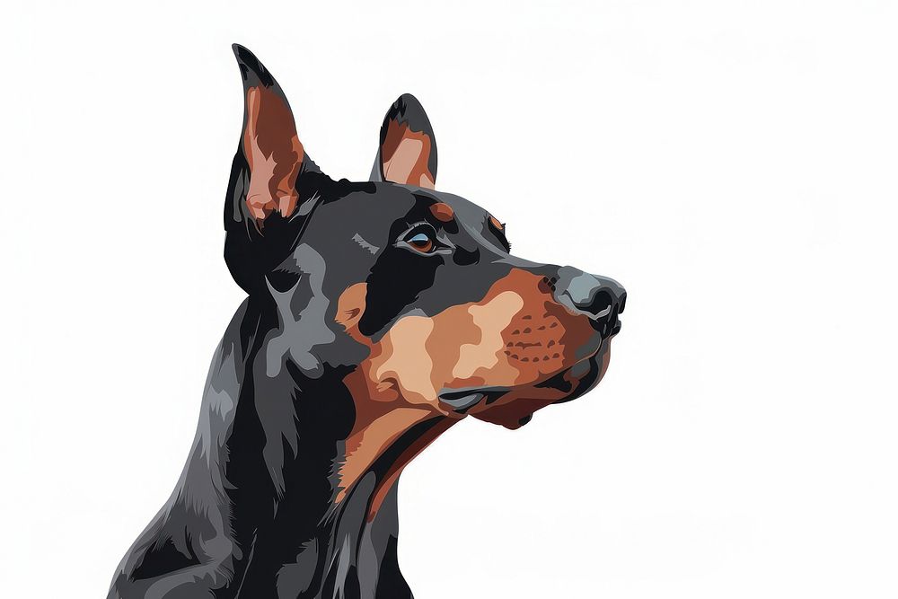 Doberman illustration, detailed, realistic, colorful, | Free Photo ...