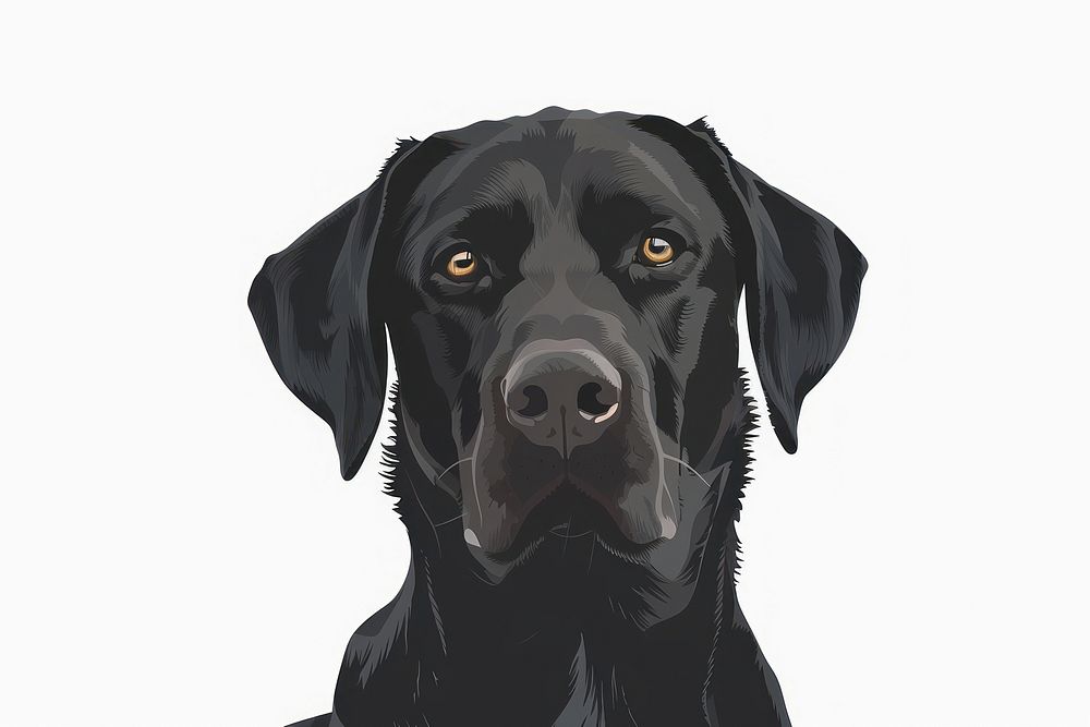Realistic black Labrador retriever illustration | Free Photo ...