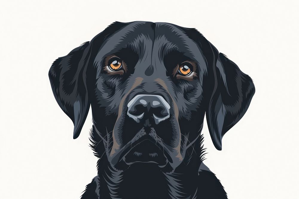 Realistic black Labrador retriever illustration | Free Photo ...