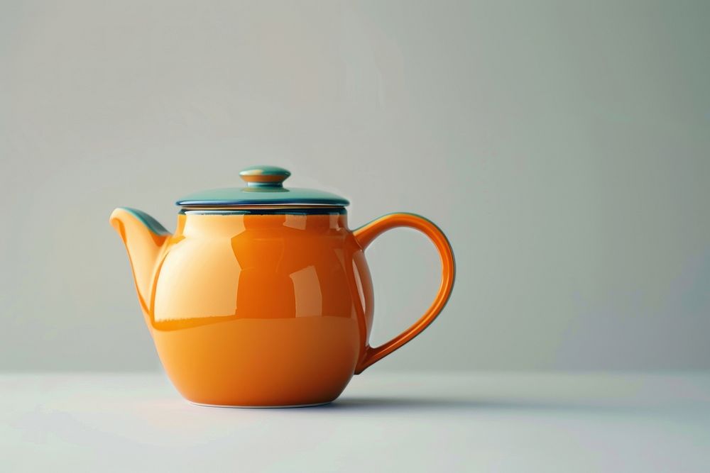 Vibrant orange ceramic teapot | Free Photo - rawpixel
