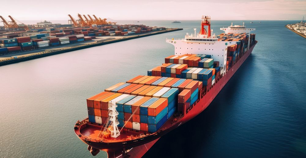 Container ship in busy port | Free Photo - rawpixel