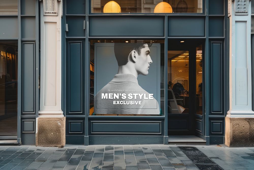 Modern men's fashion storefront mockup | Premium PSD Mockup - rawpixel