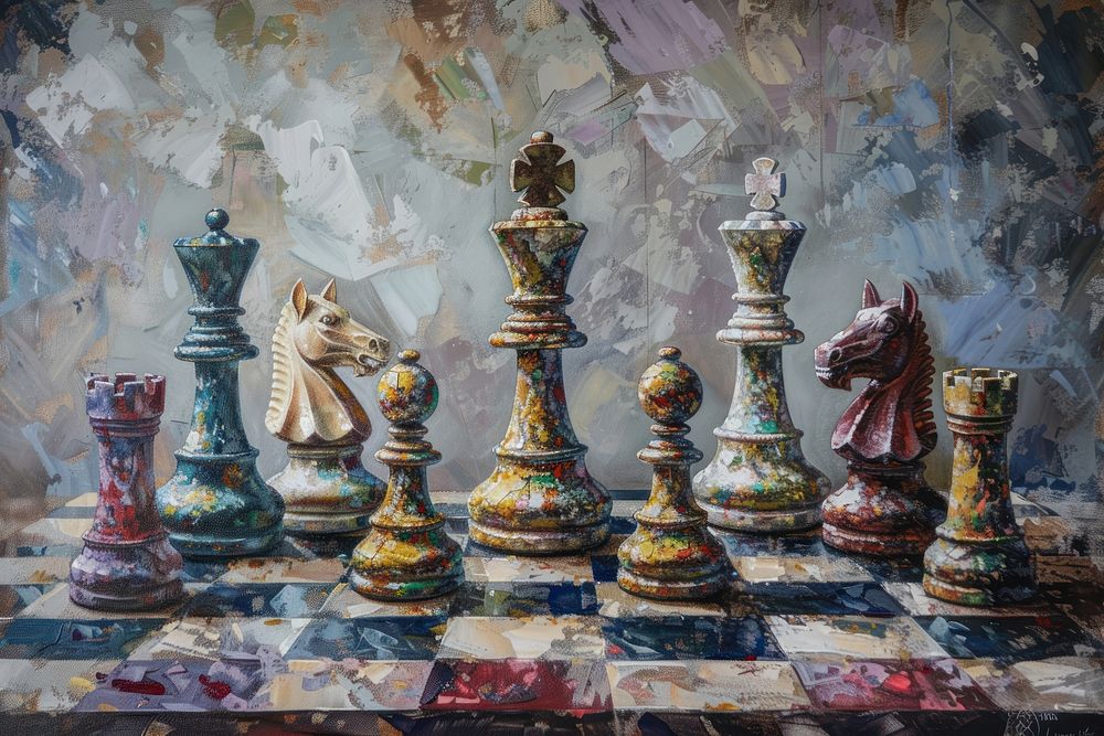Colorful abstract chess pieces | Free Photo Illustration - rawpixel