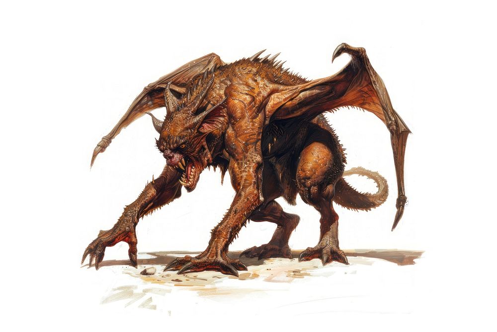 Ferocious mythical winged beast | Free Photo Illustration - rawpixel