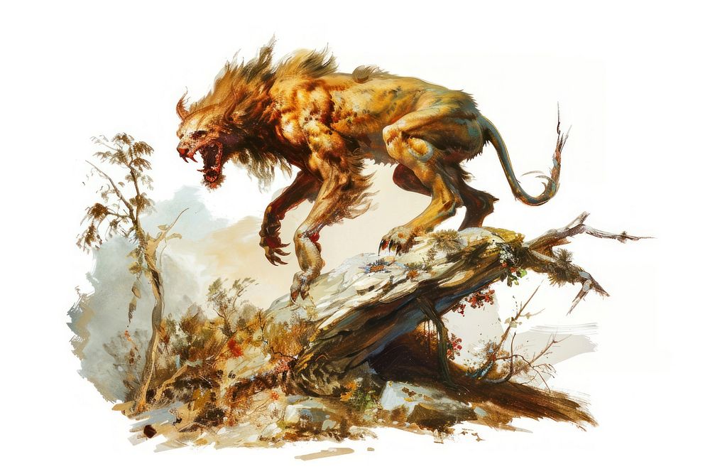 Ferocious mythical beast illustration | Free Photo Illustration - rawpixel
