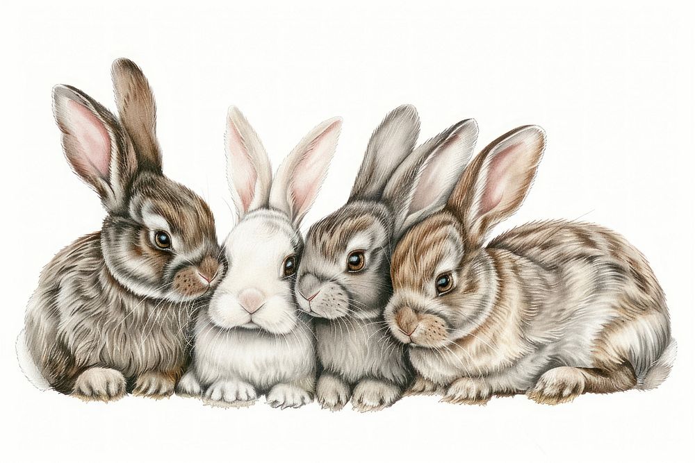 Bunny family bunnies illustration illustrated. | Free Photo ...
