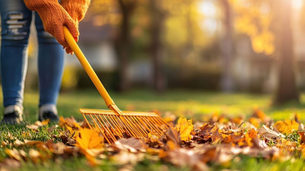 Person using leaf raking autumn | Free Photo - rawpixel