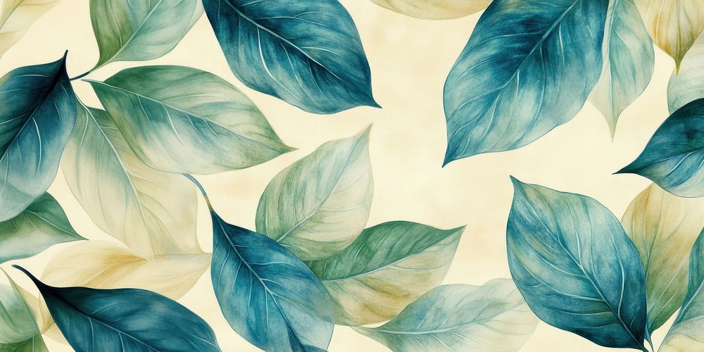 Large abstract blue leaves pattern | Free Photo Illustration - rawpixel