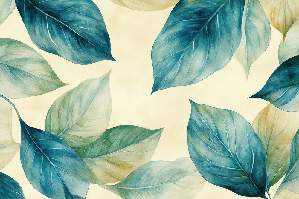 Large abstract blue leaves pattern | Free Photo Illustration - rawpixel