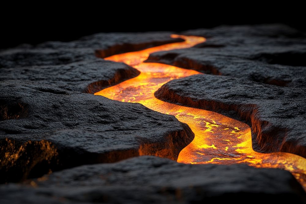 Lava curved path nature phenomenon | Free Photo - rawpixel