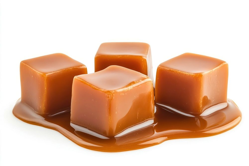 Three caramel cubes and melted | Free Photo - rawpixel