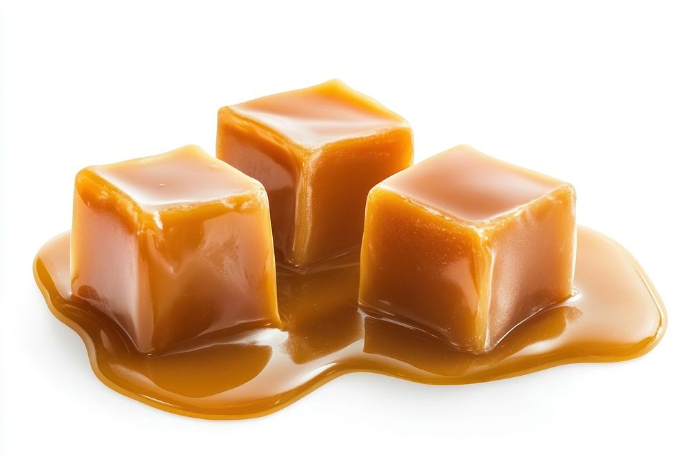 Three caramel cubes and melted | Free Photo - rawpixel