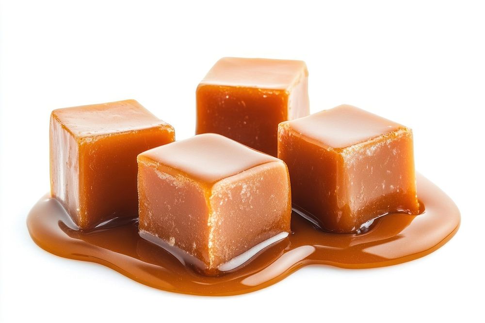 Three caramel cubes and melted | Free Photo - rawpixel