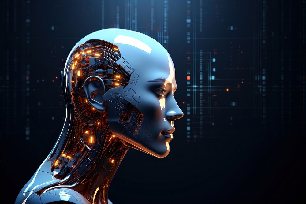 Futuristic side portrait robot background | Free Photo - rawpixel