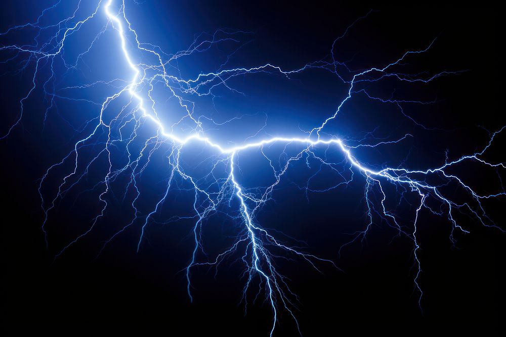 Dramatic electric blue lightning bolt | Free Photo - rawpixel