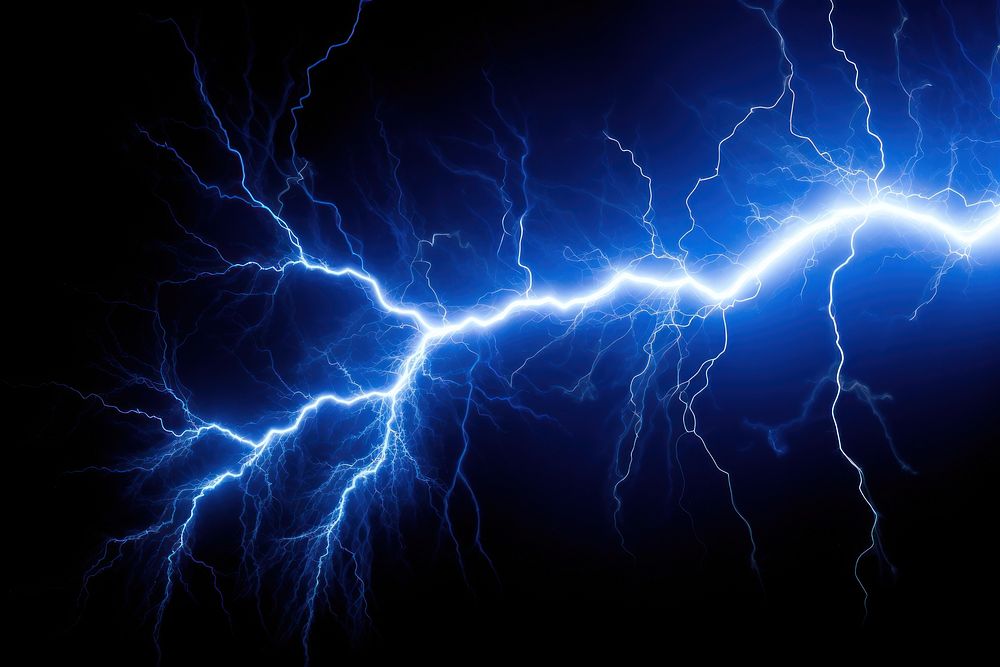 Electrifying blue lightning bolt | Free Photo - rawpixel
