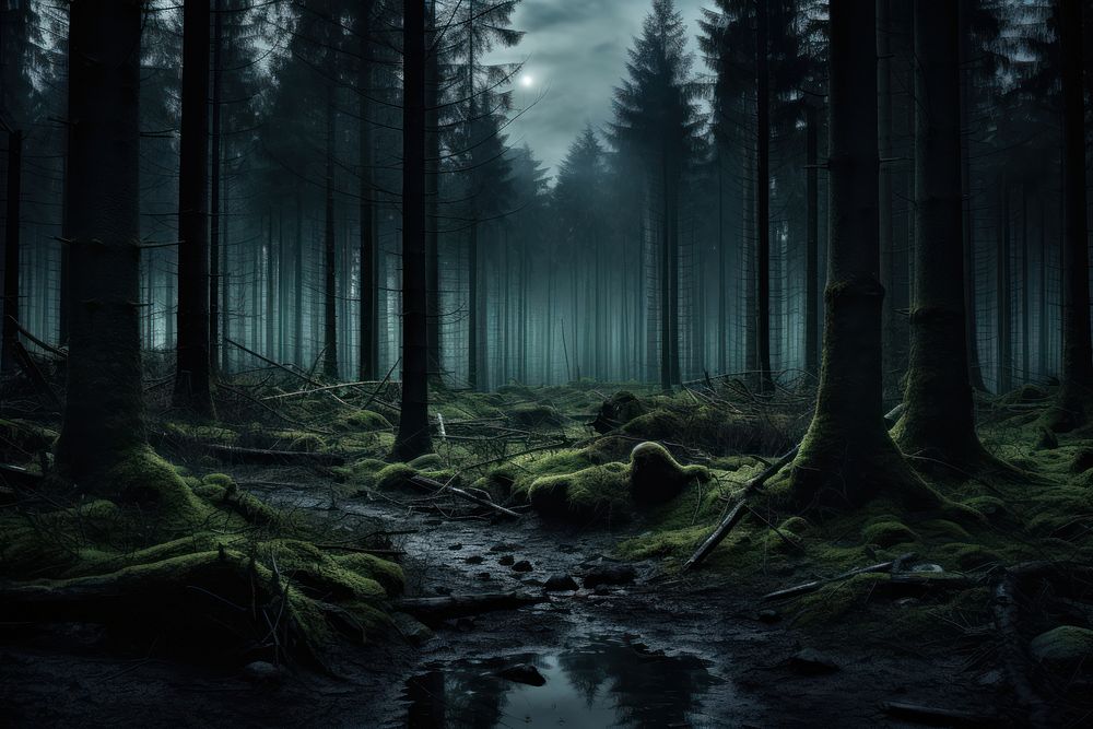 Mysterious dark forest landscape | Free Photo - rawpixel