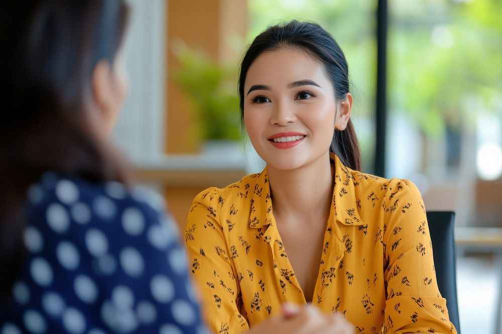 Conversation woman happy interaction. | Free Photo - rawpixel