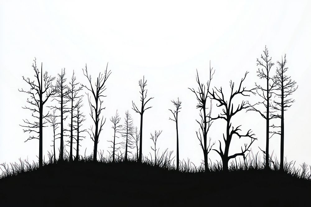 Silhouette vector forest border silhouettes | Free Photo Illustration ...