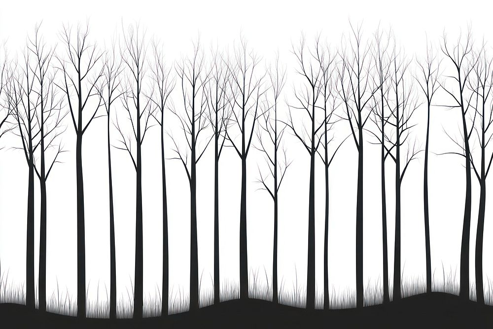 Silhouette vector forest border landscape | Free Photo Illustration ...