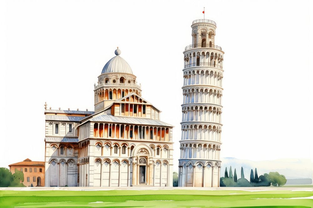 Leaning Tower Pisa Italy landmark | Free Photo Illustration - rawpixel