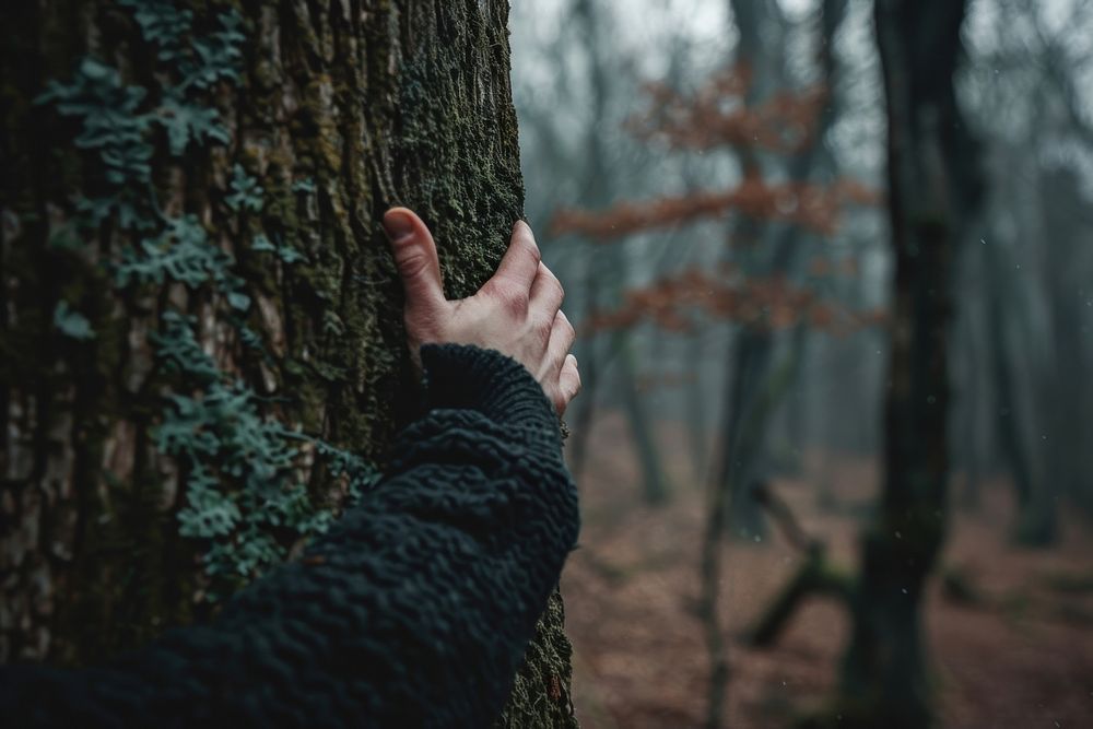 Person hugging dead Tree hiding | Free Photo - rawpixel