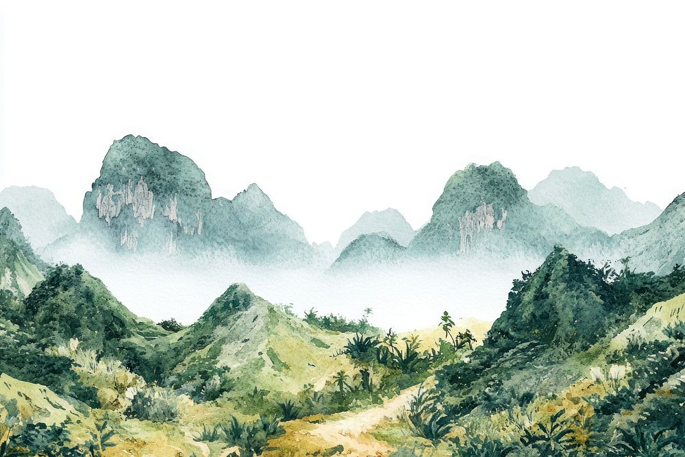 BaNa Hill Vietnam illustration watercolor | Free Photo Illustration ...